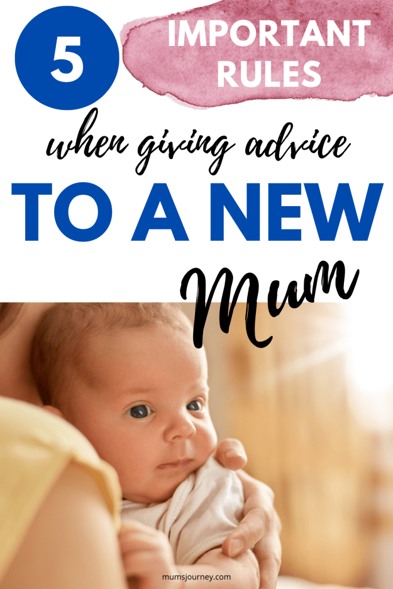 5 Important rules for giving advice to a new mum